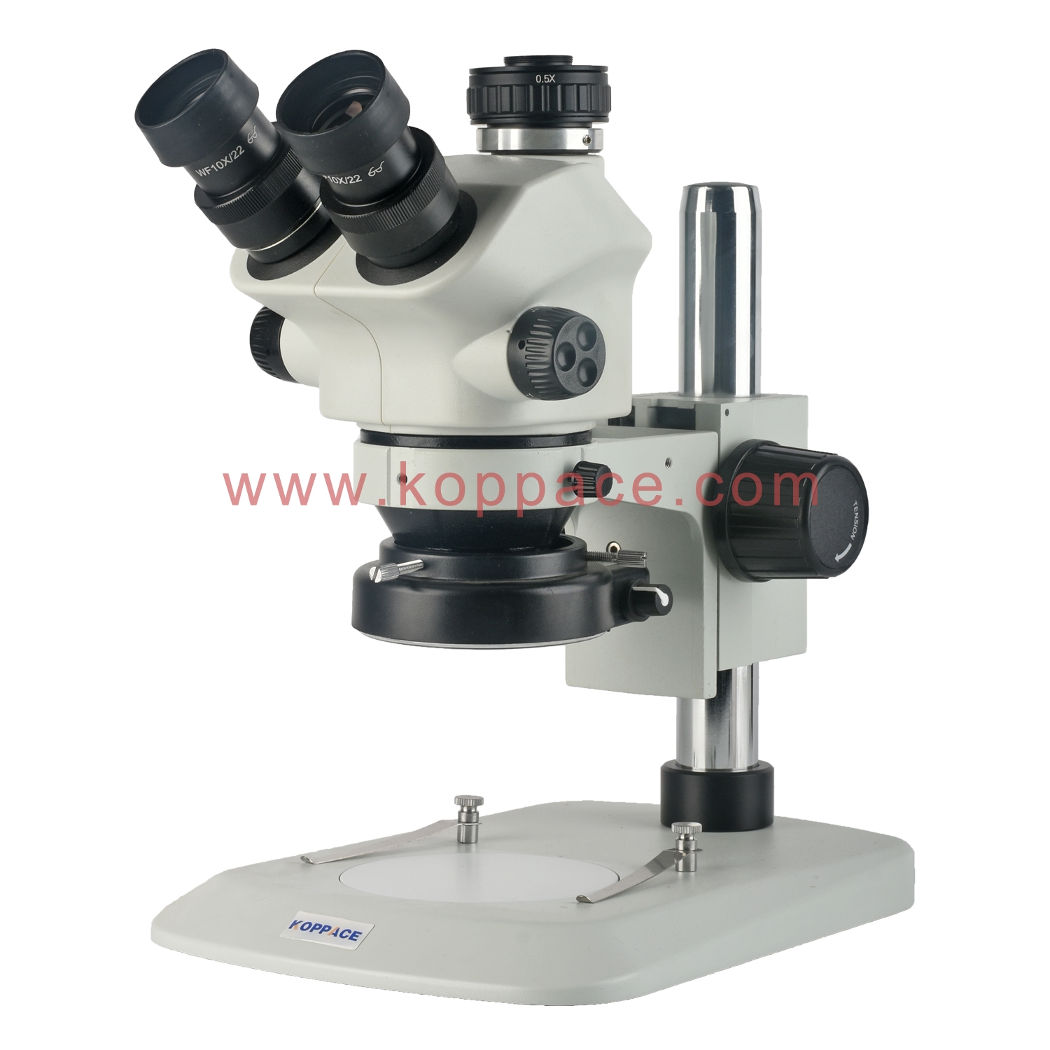 KOPPACE 7X-50X Trinocular Stereo Microscope 144 LED Ring Light 0.5X CTV Interface Industrial ...