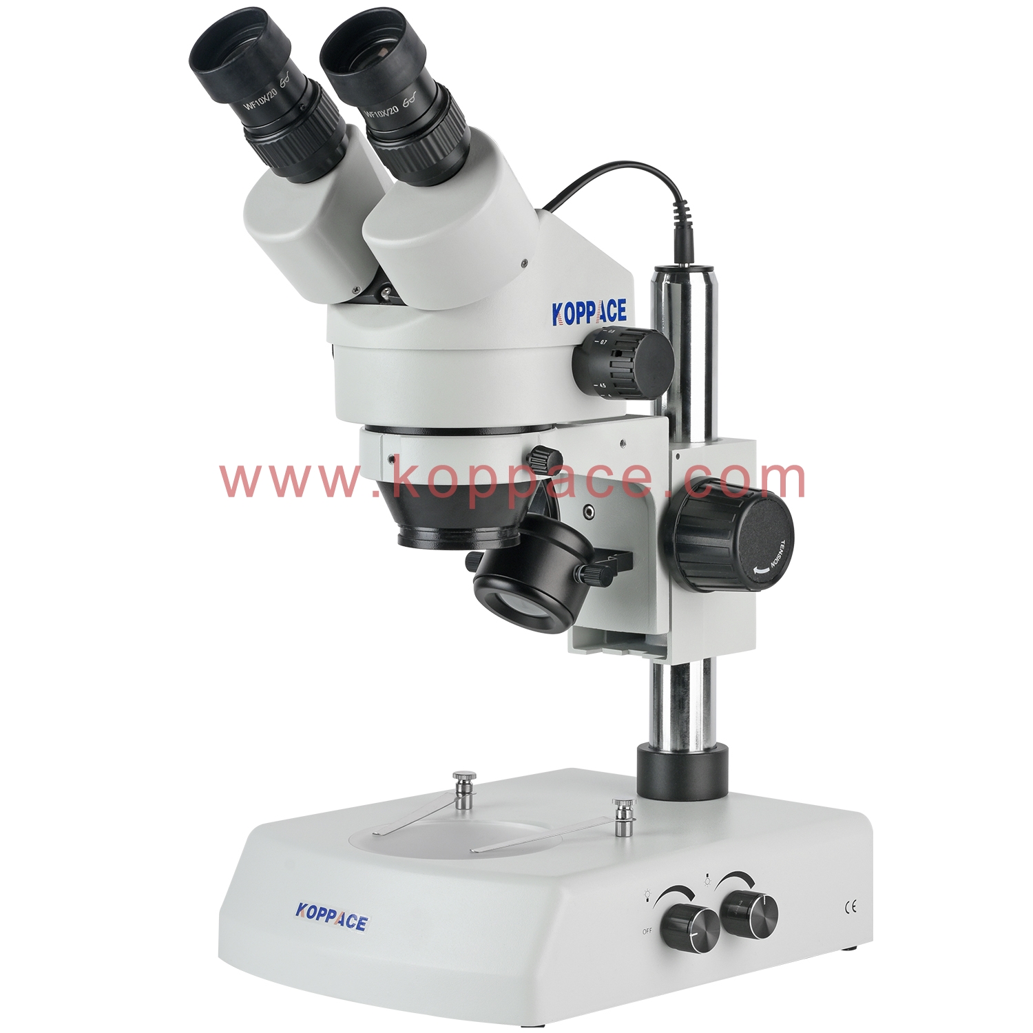 KOPPACE 3.5X-90X Binocular Stereo Microscope Upper and lower LED light Source Continuous Zoom Lens