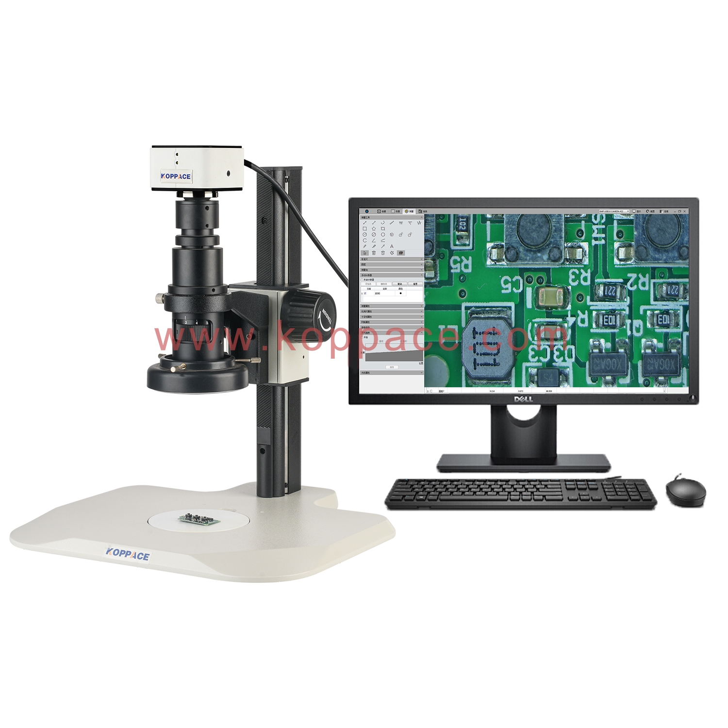 KOPPACE 17X-122X Electron Microscope USB3.0 Camera Supports Image Mosaic and Depth-of-Field ...