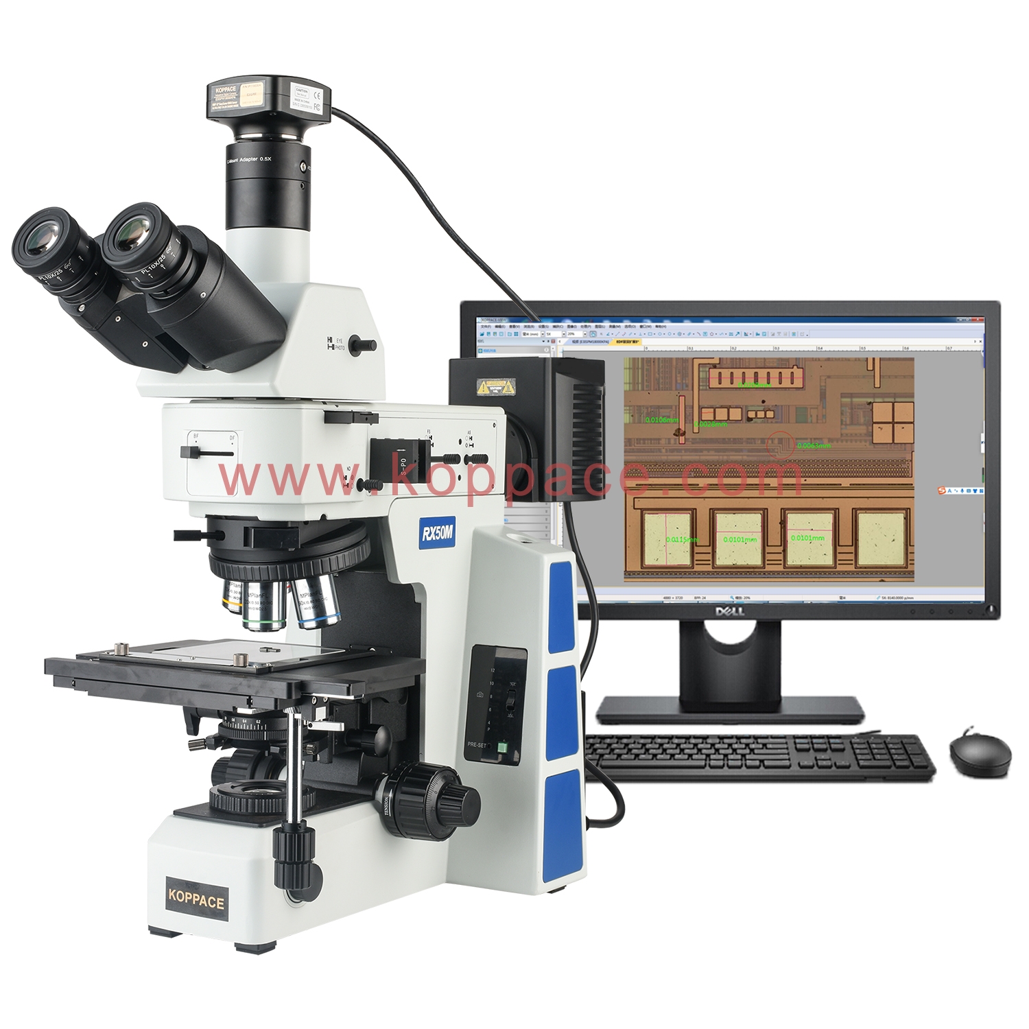 KOPPACE 174X-1745X Light and Dark Field Electron Metallographic Microscope 18 Million Pixels ...