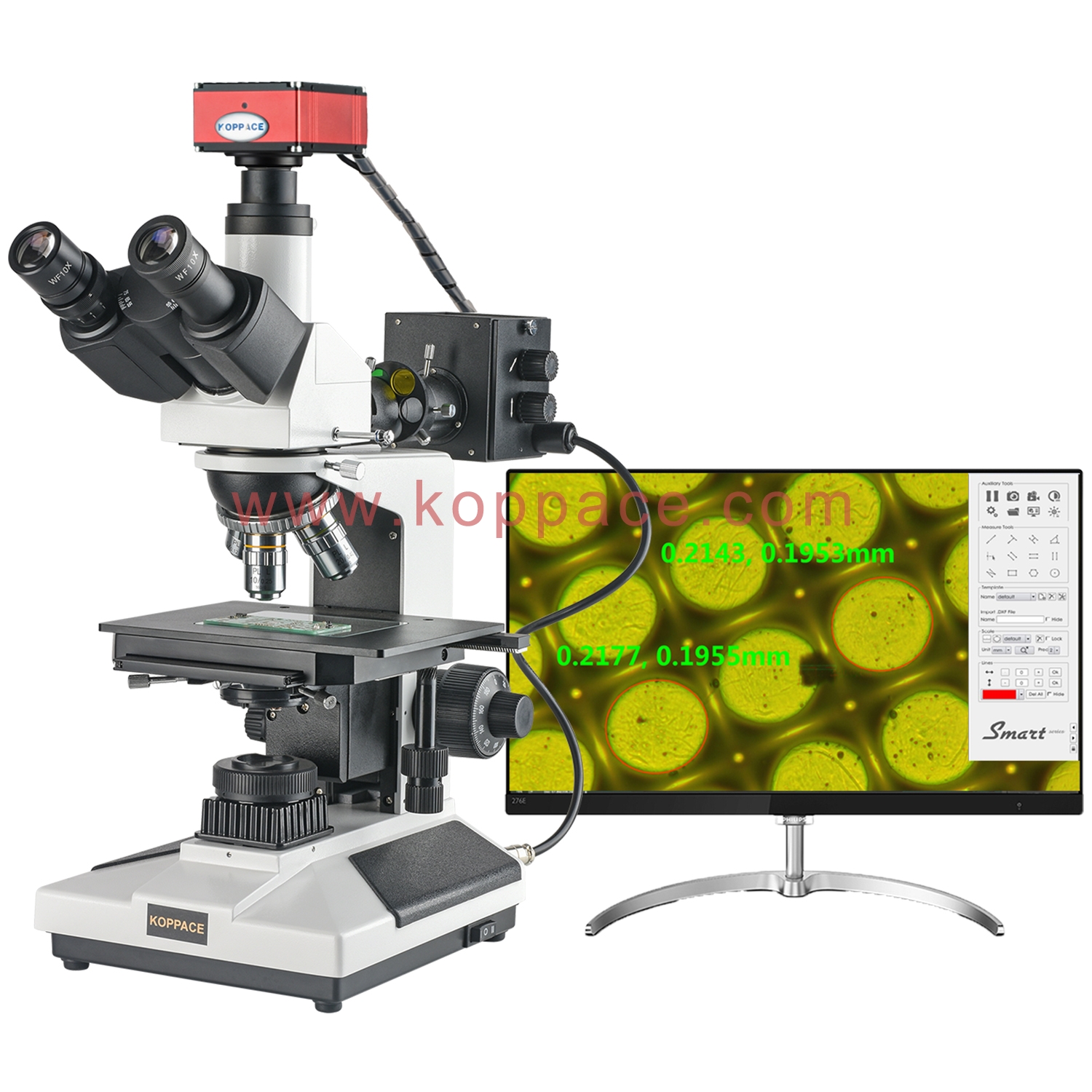 KOPPACE 340X-2730X Electron Metallurgical Microscope 2 Million Pixels HDMI Output Supports ...