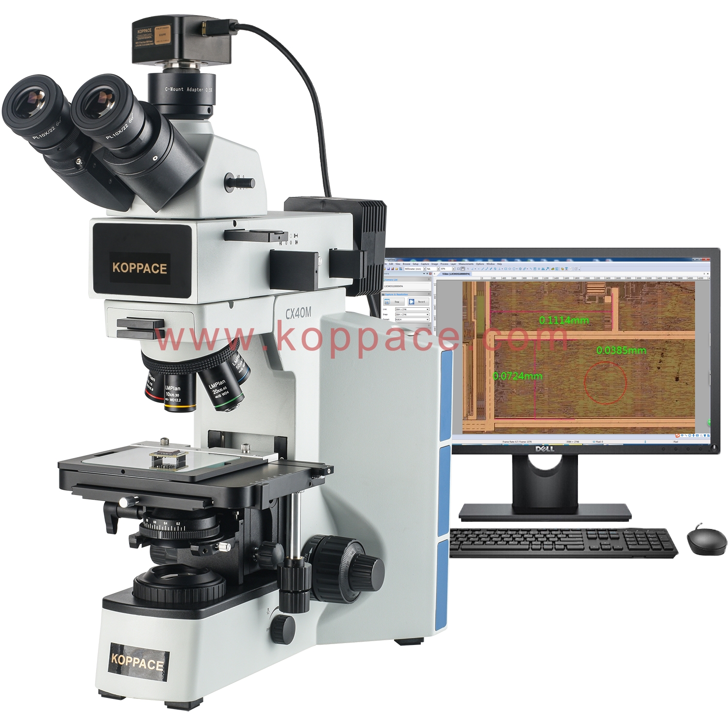 KOPPACE 170X-1700X Metallurgical Microscope 25 Million Pixels USB3.0 Measurement Camera Support ...
