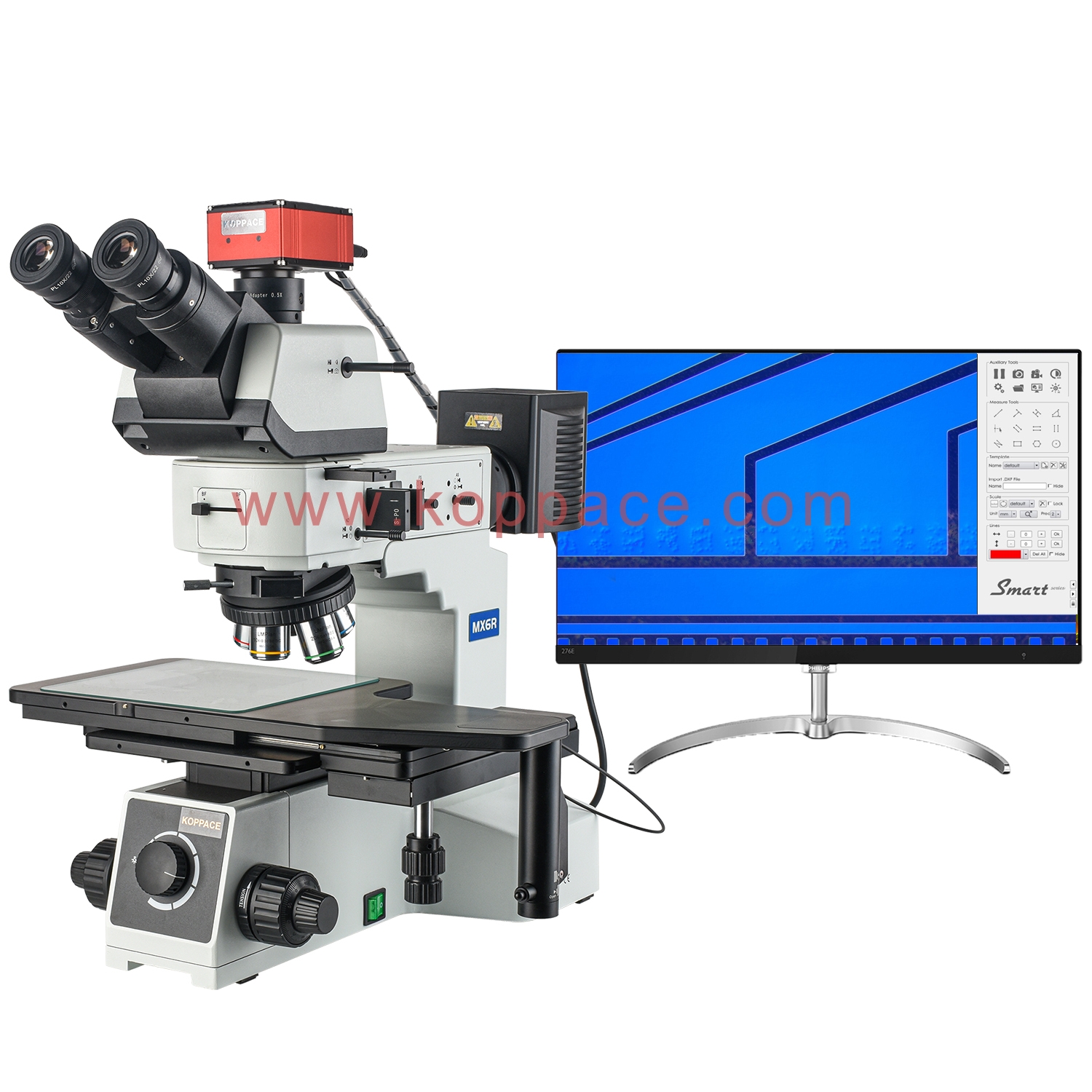 KOPPACE 190X-1900X Trinocular Metallographic Microscope Light and Dark ...