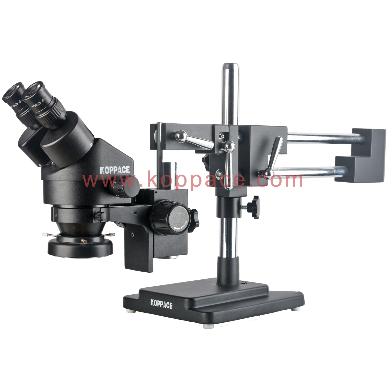KOPPACE 3.5X-90X Black Binocular Stereo Microscope Double-Arm Boom Stand Mobile Phone Repair ...
