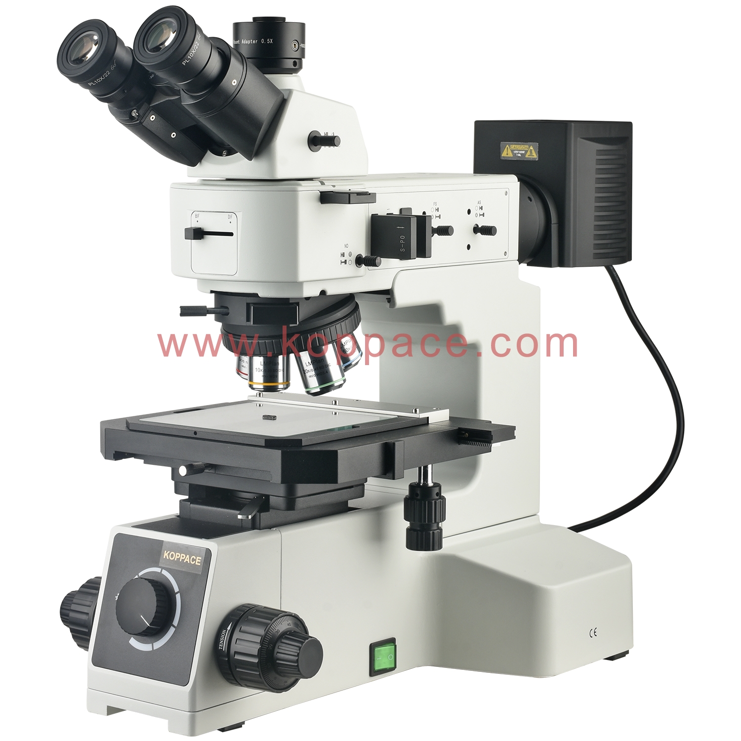 KOPPACE 50X-500X Trinocular Metallographic Microscope Light and Dark ...