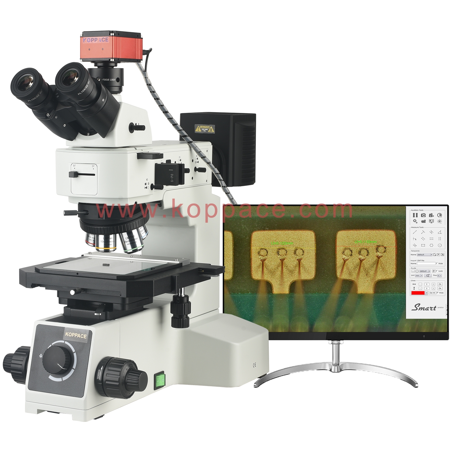 KOPPACE 50X-500X Light and Dark Field Electron Metallographic Microscope Polarized DIC ...