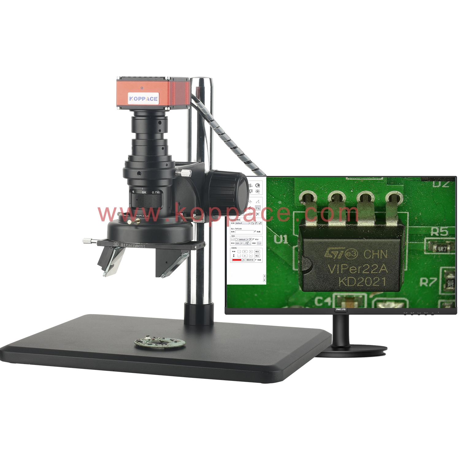 KOPPACE 19X-136X 3D Measure Electron Microscope 360 ° Rotating 2D/3D ...