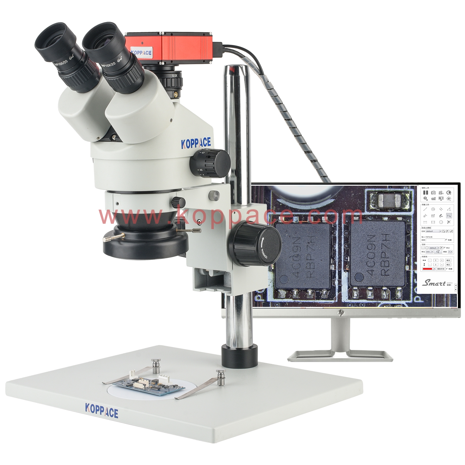 KOPPACE 24X-153X Stereoscopic Measurement Microscope can capture images ...