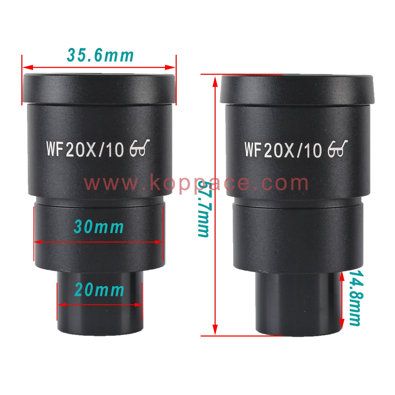 KOPPACE WF10X/20 High Eyespots Wide-Field Microscope Eyepiece Mount ...