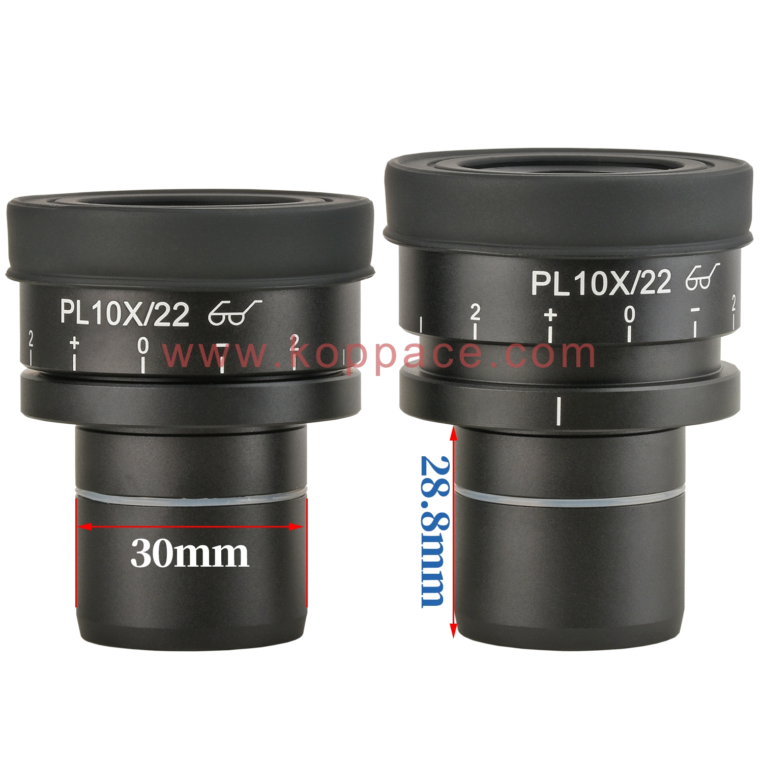 KOPPACE High Eye Point Large Field Plan Eyepiece PL10X/22mm,Diopter ...