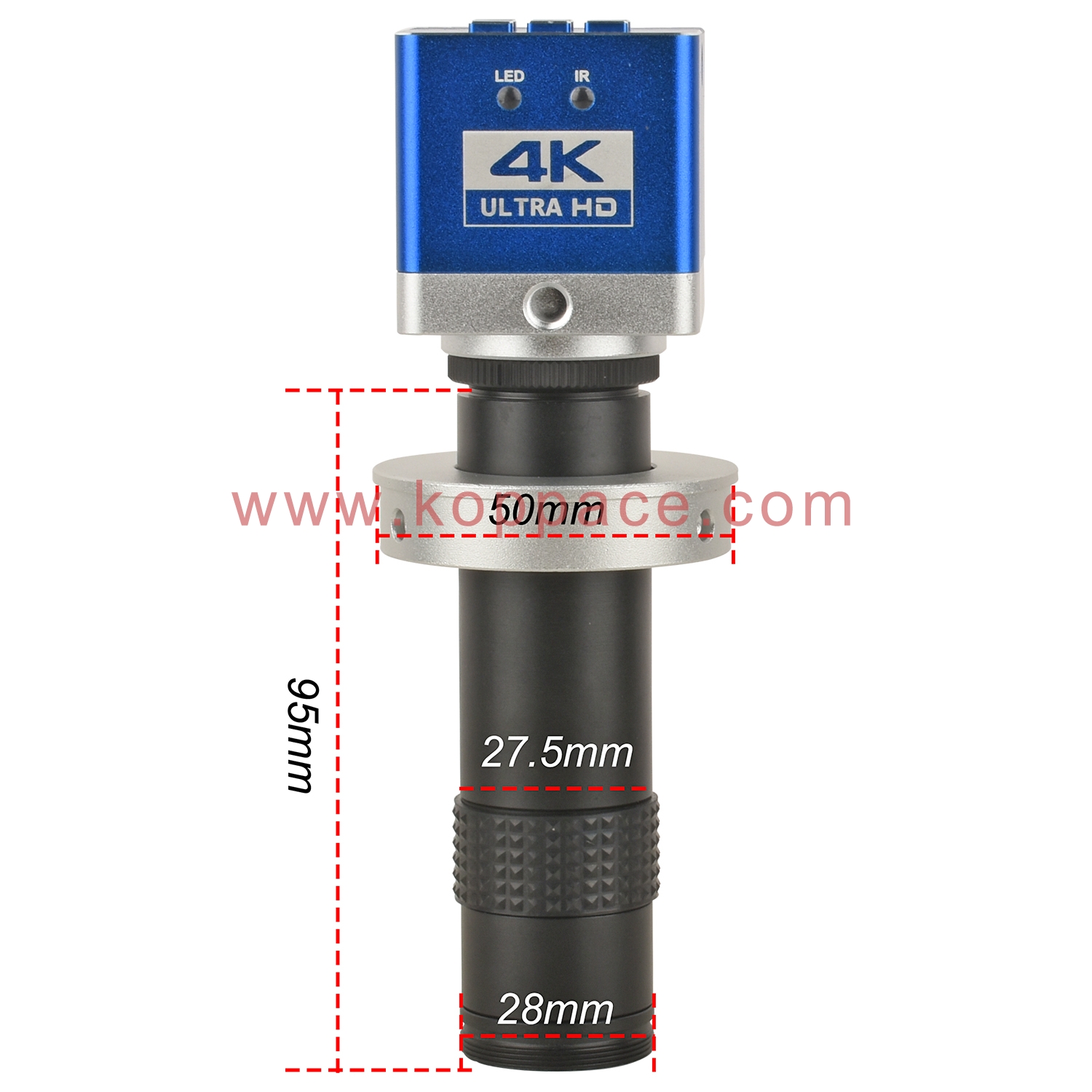 KOPPACE 4K HD Microscope Industrial Camera 8.3 Million Pixels HDMI/Type-C Output 130X HD Lens