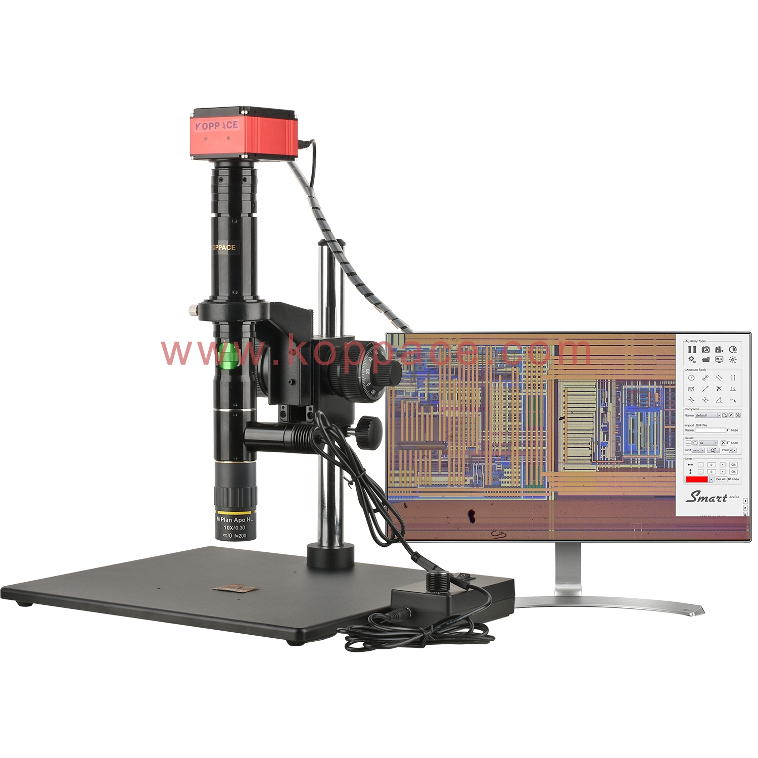 KOPPACE 270X-1740X Coaxial Light Electron Microscope 4K 8.3 MP HD Camera 10X APO Metallographic ...