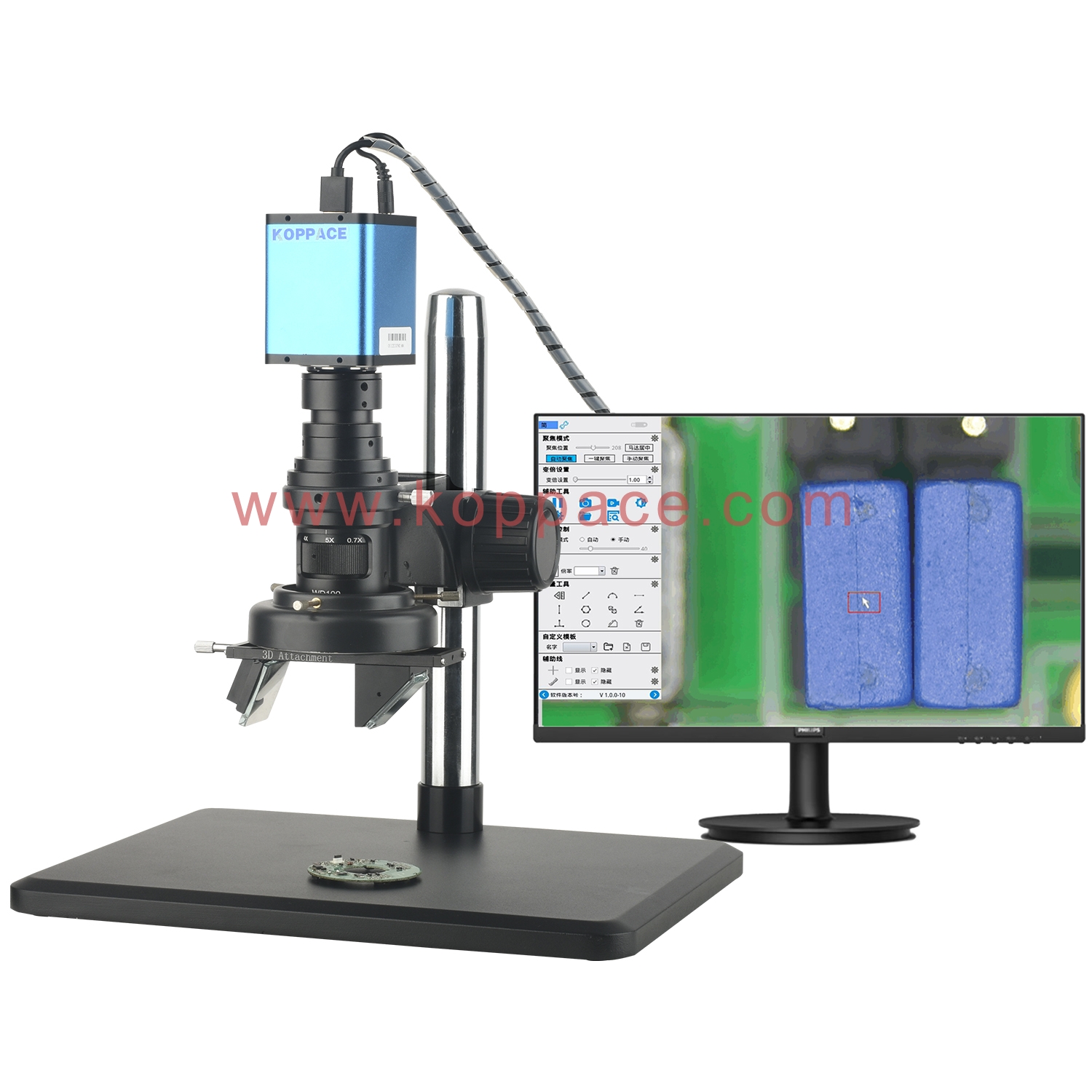 KOPPACE 23X-169X Auto Focus 3D Electron Microscope 2 MP HDMI/USB/LAN Output