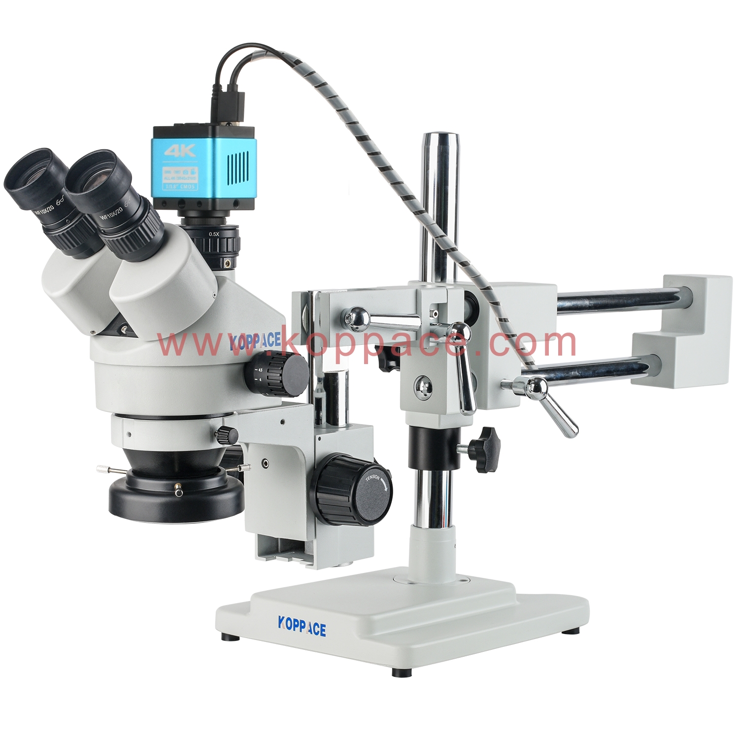 KOPPACE 4K HD Electron Microscope 3.5X-90X Trinocular Continuous Zoom ...