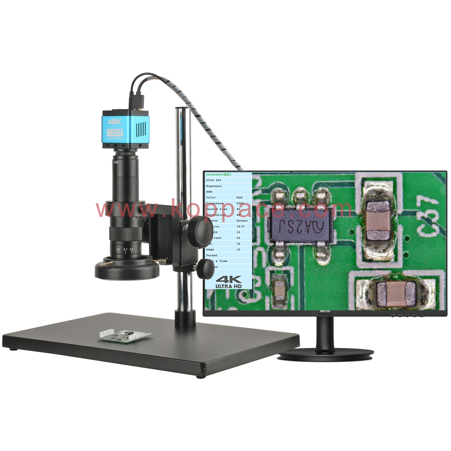 KOPPACE 18X-138X Electron Microscope 4K HD Camera HDMI/Type-C Output