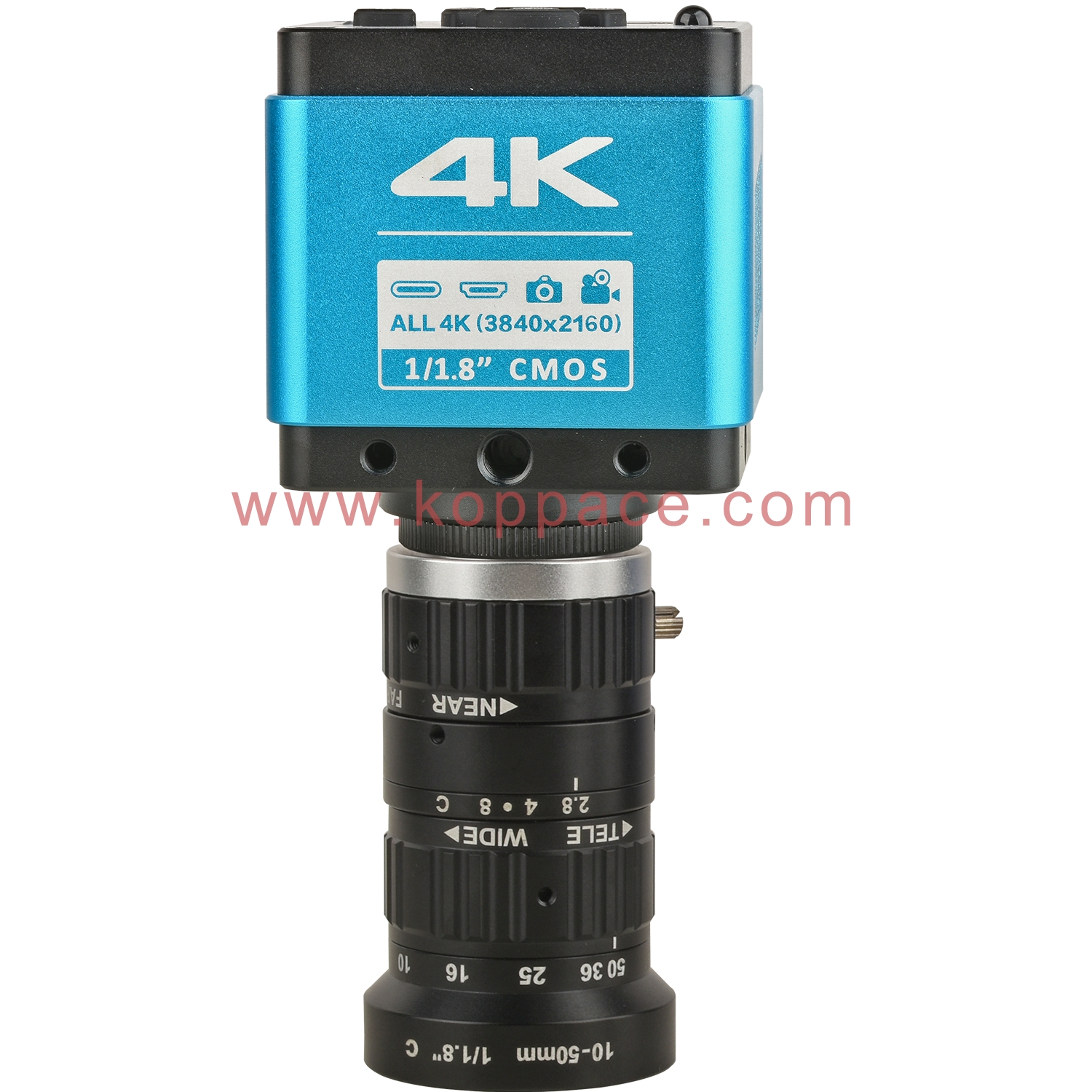 KOPPACE 10-50mm Lens 4K HD Microscope Camera 8.3 Million Pixels HDMI/Type-C Output