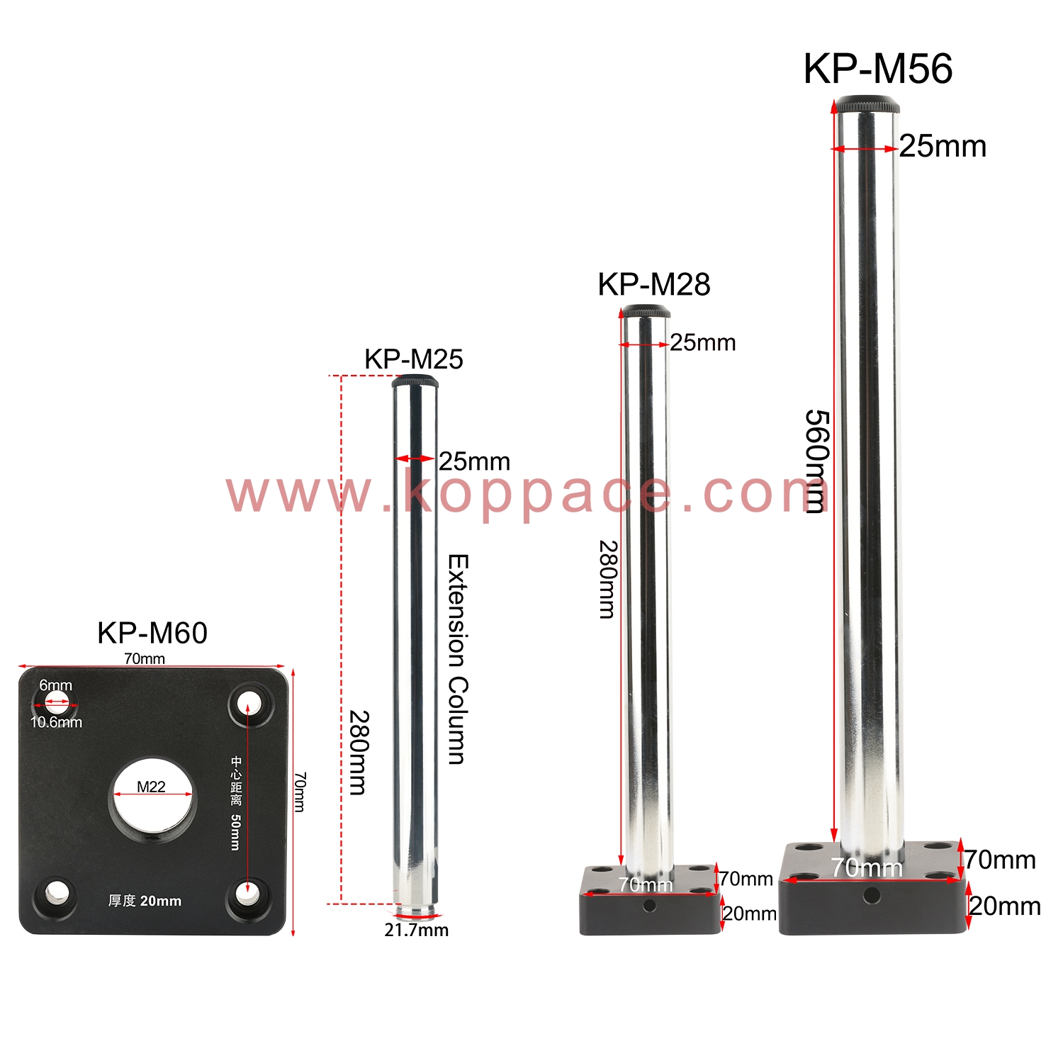 KOPPACE Optical Microscope Platform stand,with a column length ranging ...