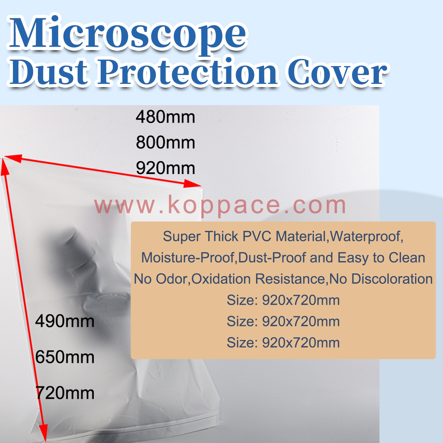 KOPPACE 480-920mm Microscope Dust Protection Cover Suitable for Stereo ...