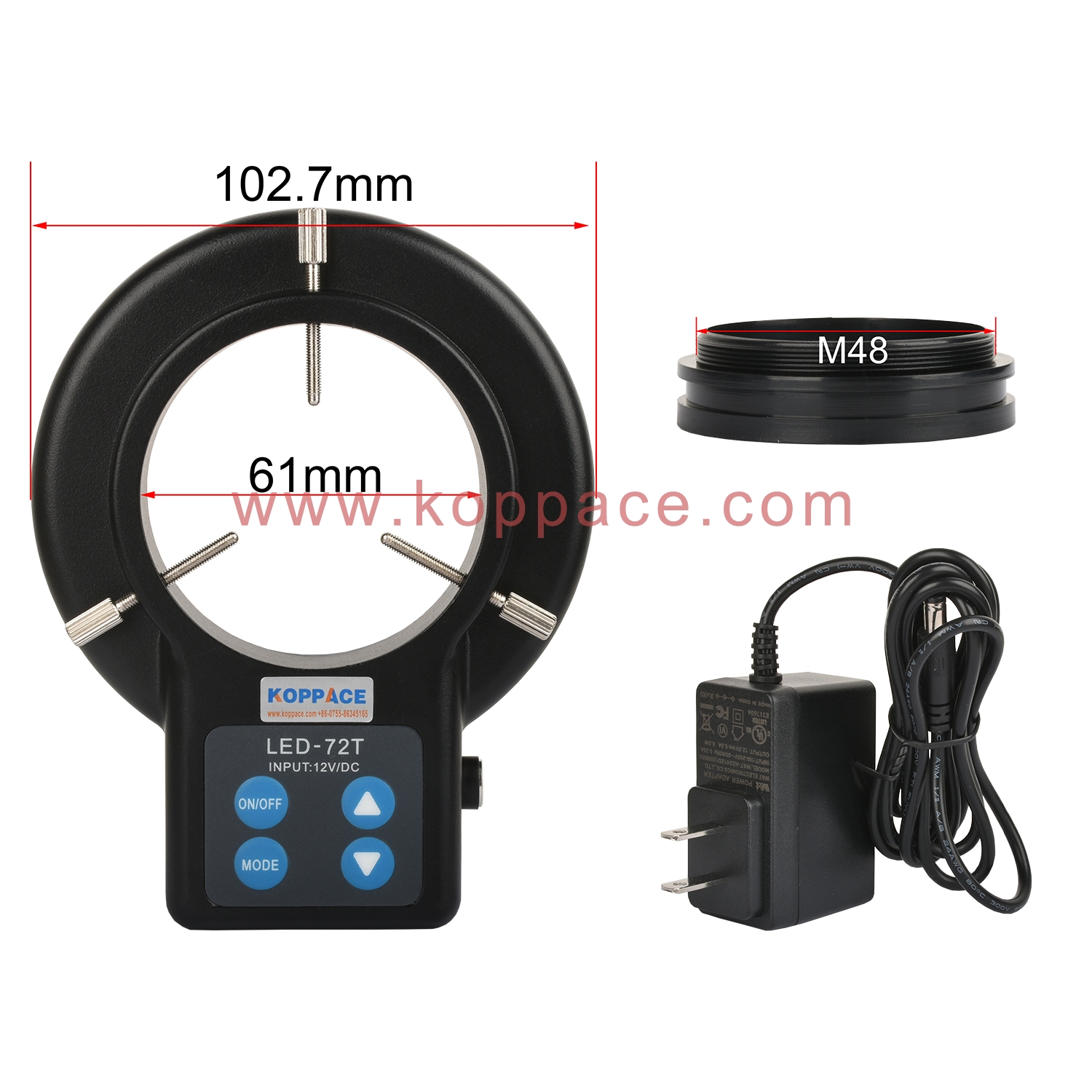 KOPPACE 61mm Installation Interface Microscope Adjustable Ring Light ...